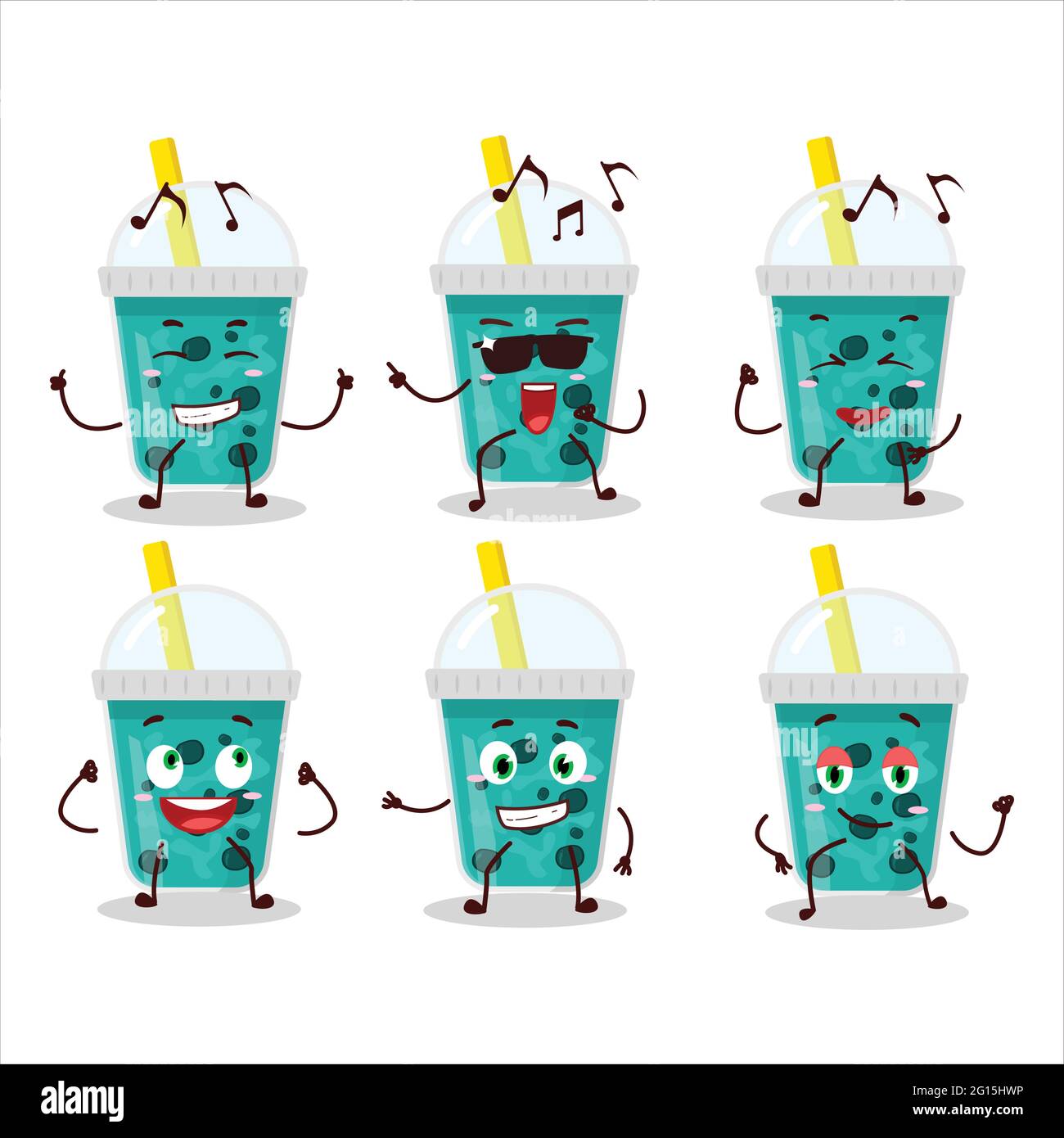 An image of taro milk with boba dancer cartoon character enjoying the ...