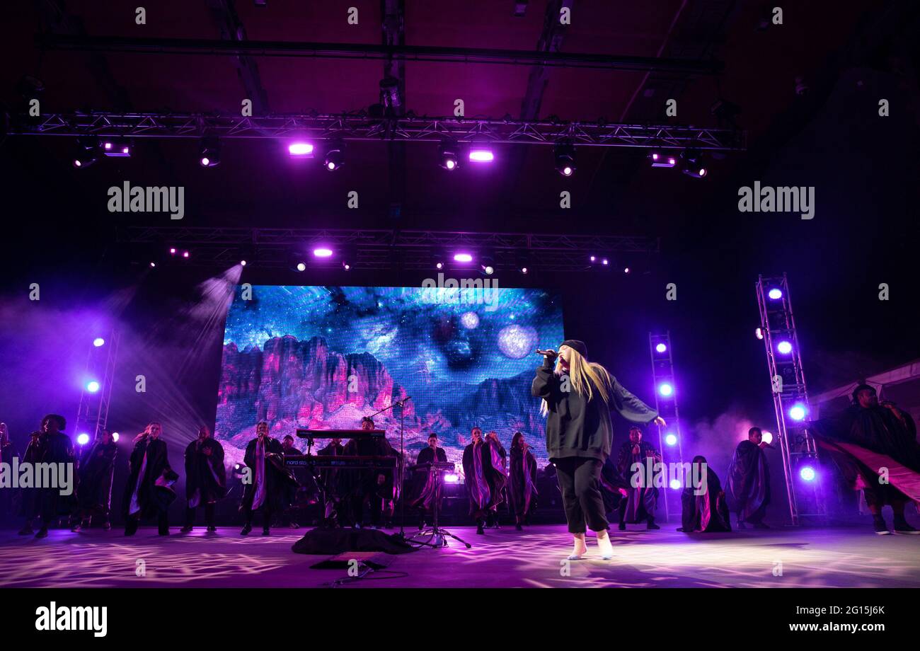 Tones And I, an award winning female Australian pop singer performs a ...