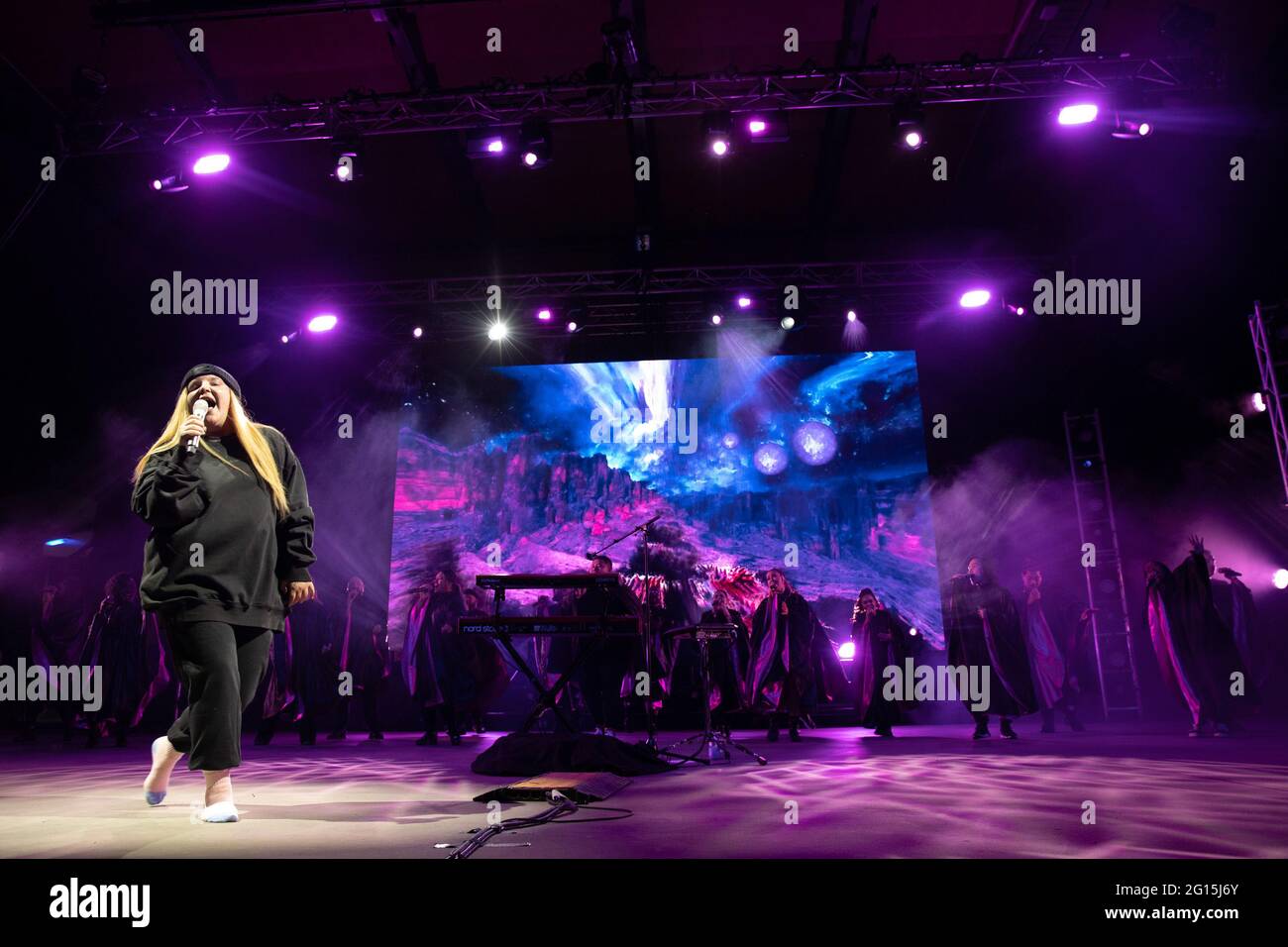 Tones And I, an award winning female Australian pop singer performs a ...