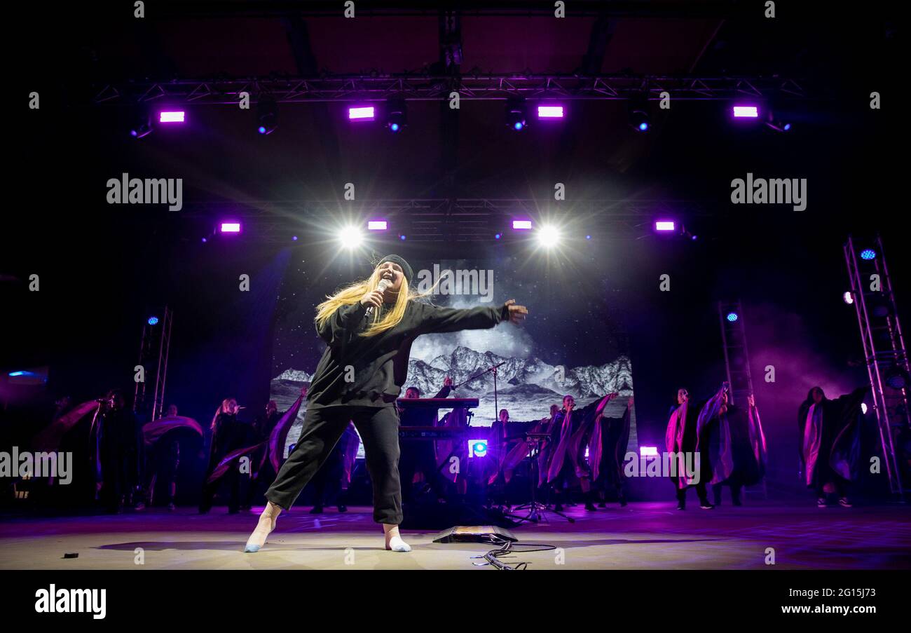Tones And I, an award winning female Australian pop singer performs a ...