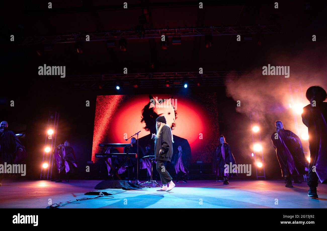 Tones And I, an award winning female Australian pop singer performs a ...