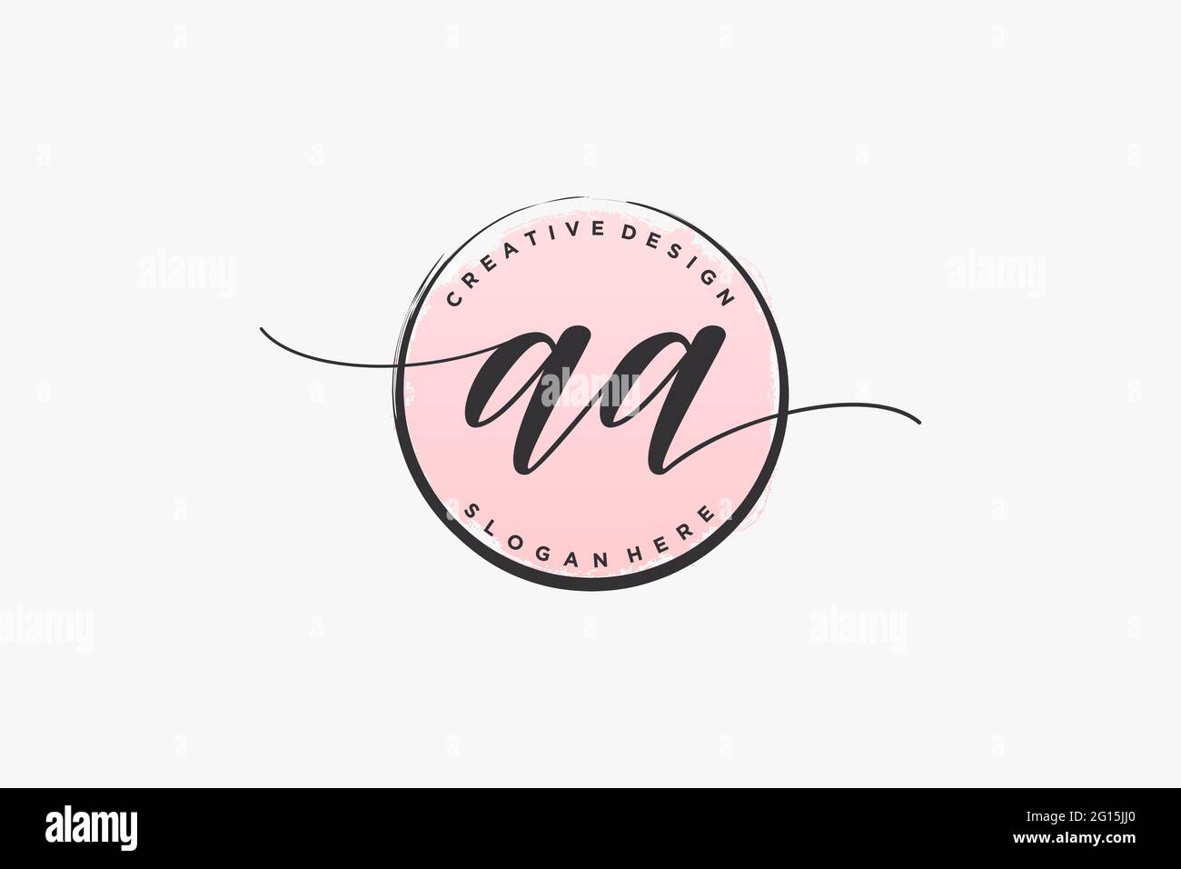AA handwriting logo with circle template vector signature, wedding ...