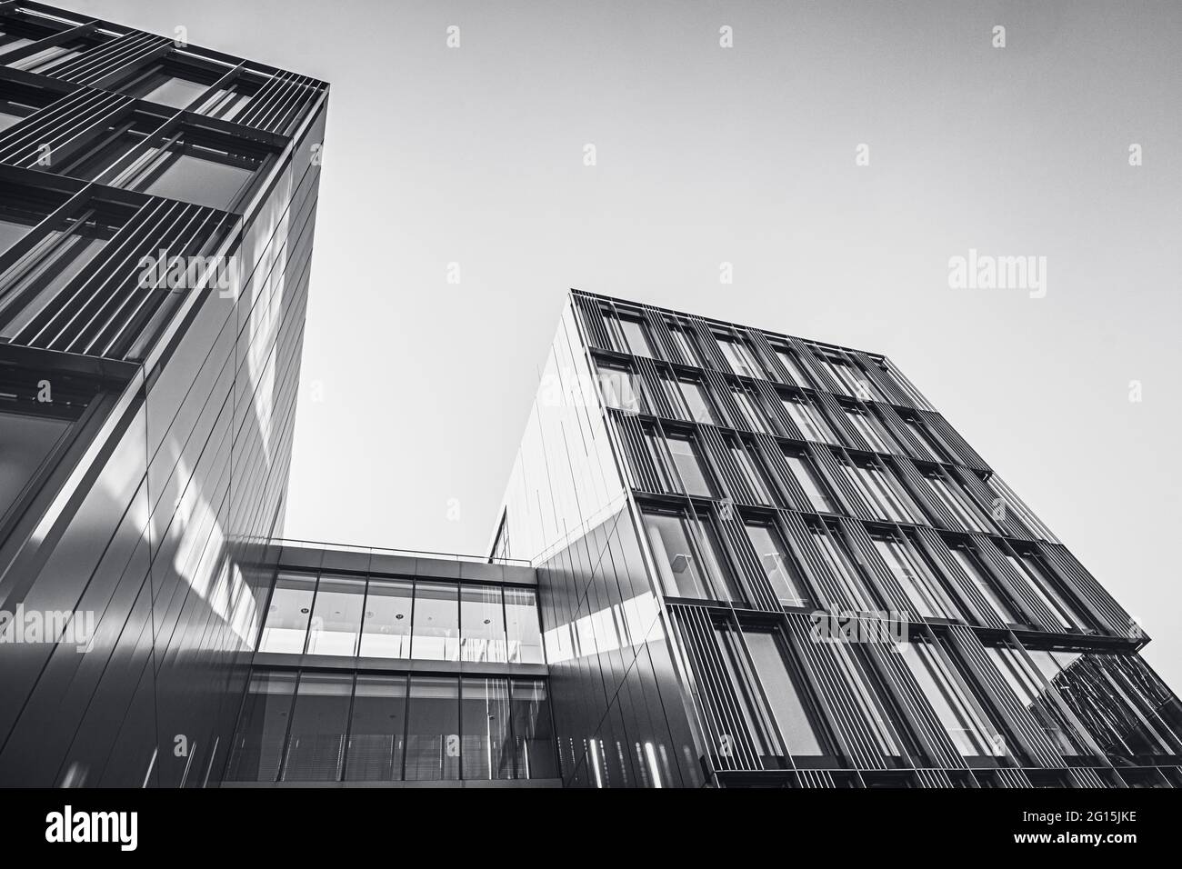 Krupp building head office. View of a skyscraper. Industrial culture ...