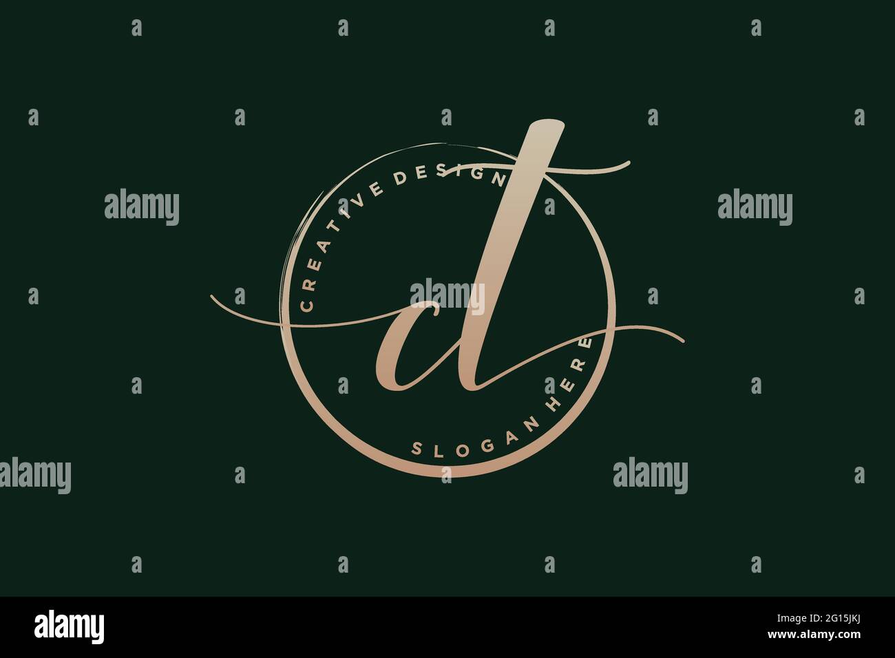 CT handwriting logo with circle template vector signature, wedding ...