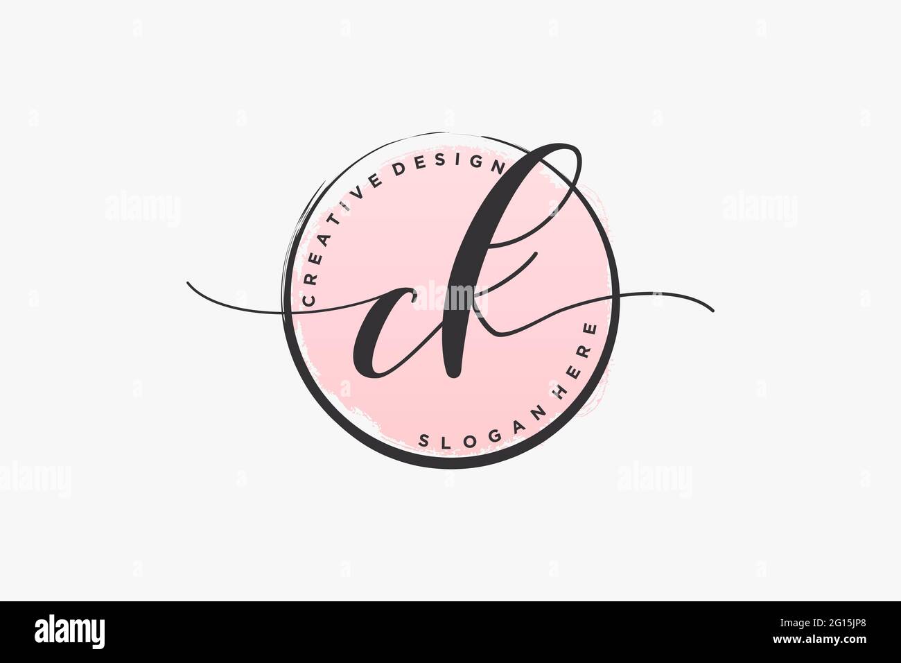 CK handwriting logo with circle template vector signature, wedding ...