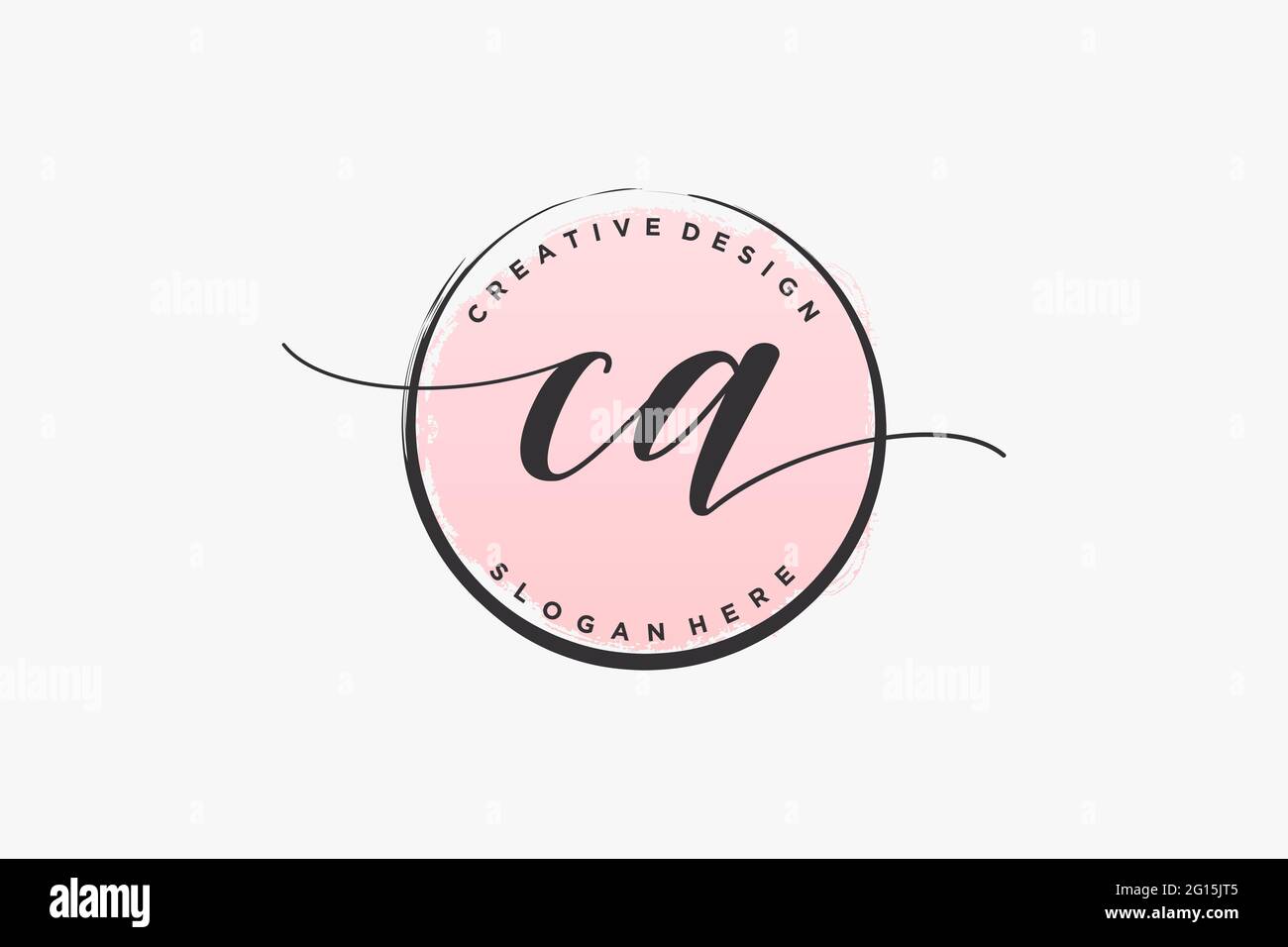 CA handwriting logo with circle template vector signature, wedding ...