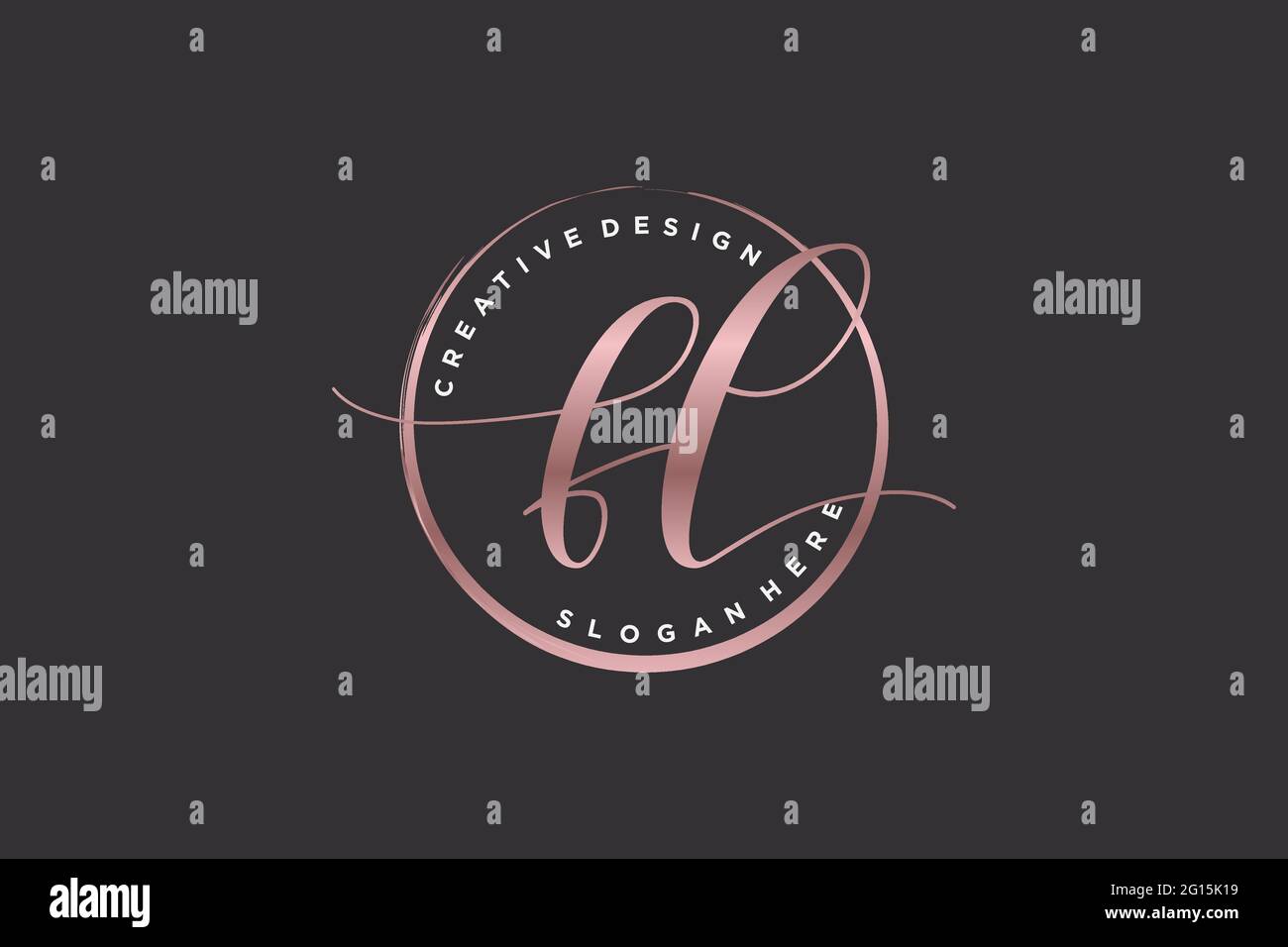 FL handwriting logo with circle template vector signature, wedding ...
