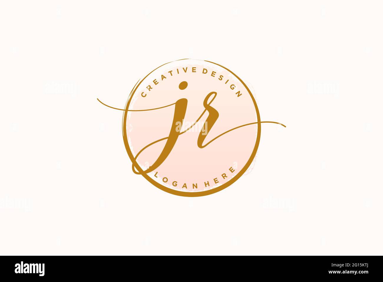 JR handwriting logo with circle template vector signature, wedding ...