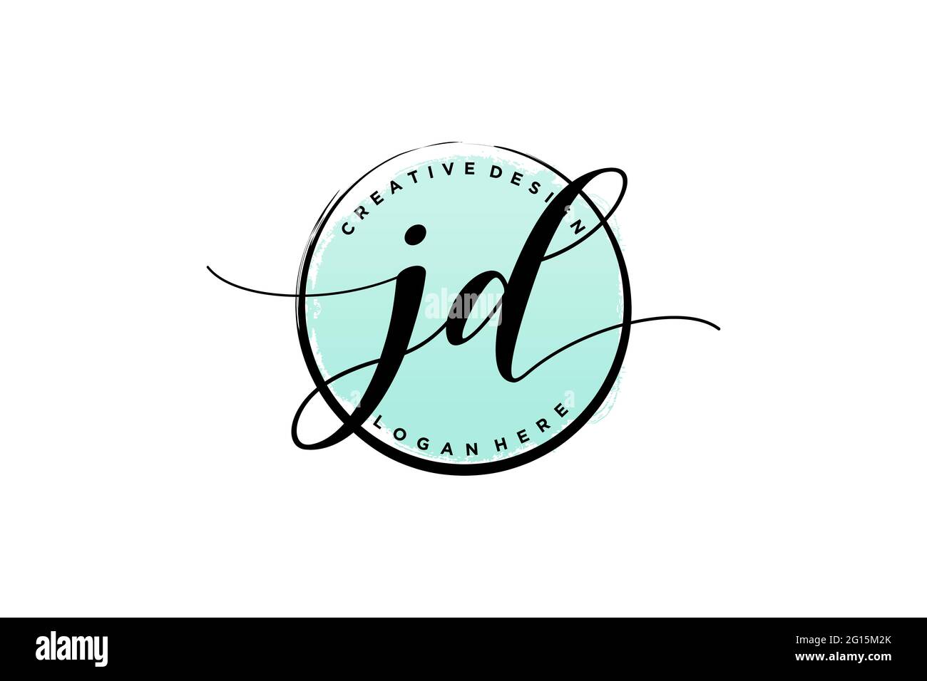 JD handwriting logo with circle template vector signature, wedding ...