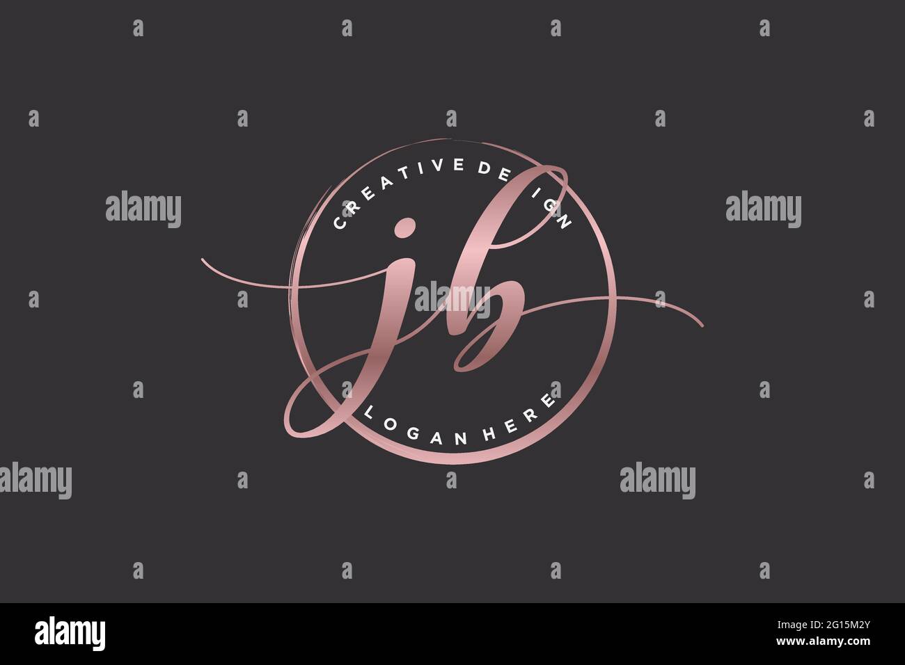 JB handwriting logo with circle template vector signature, wedding ...