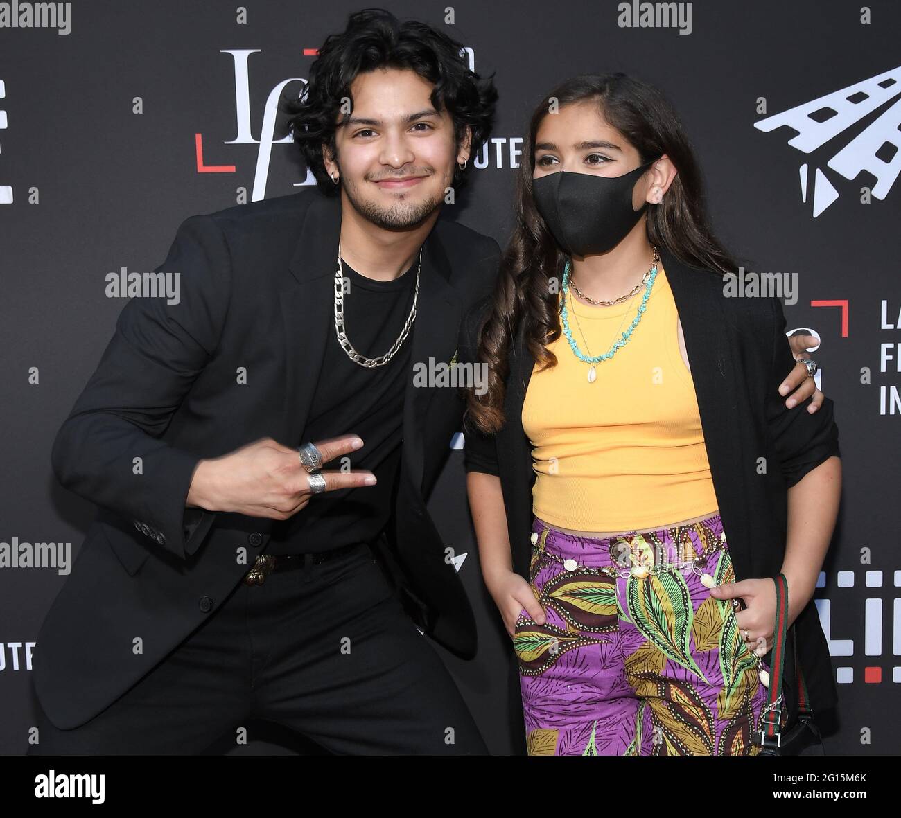 (L-R) Xolo Maridueña and Sister Oshun Ramirez arrives at the 2021 Los ...