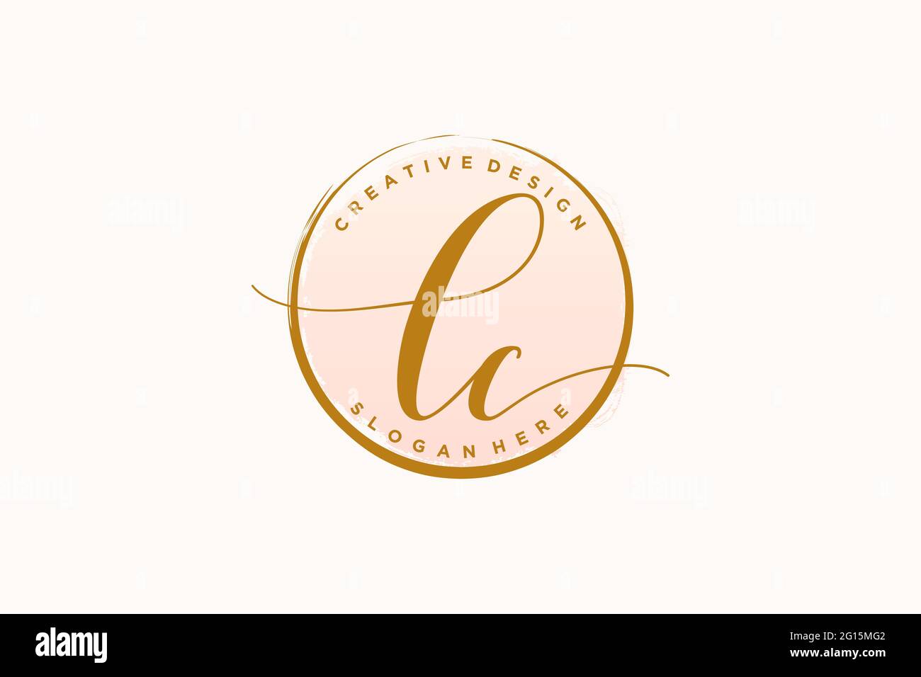 LC handwriting logo with circle template vector signature, wedding ...