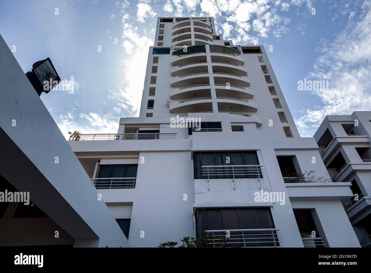 View of a high-rise resort in Pattaya, modern infrastructure and ...
