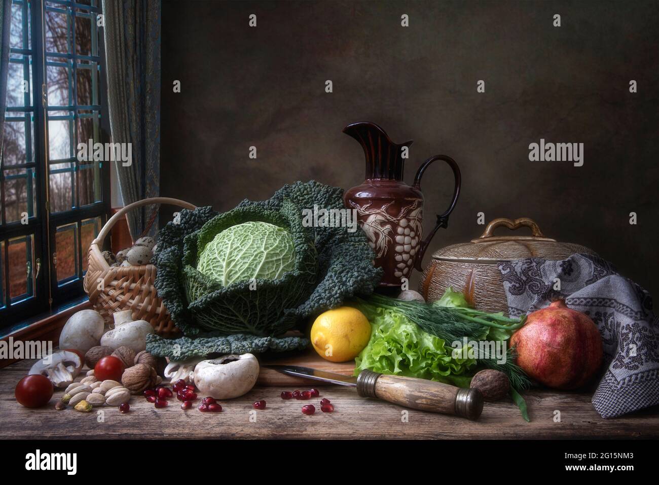 Still life with fruit and vegetables Stock Photo - Alamy