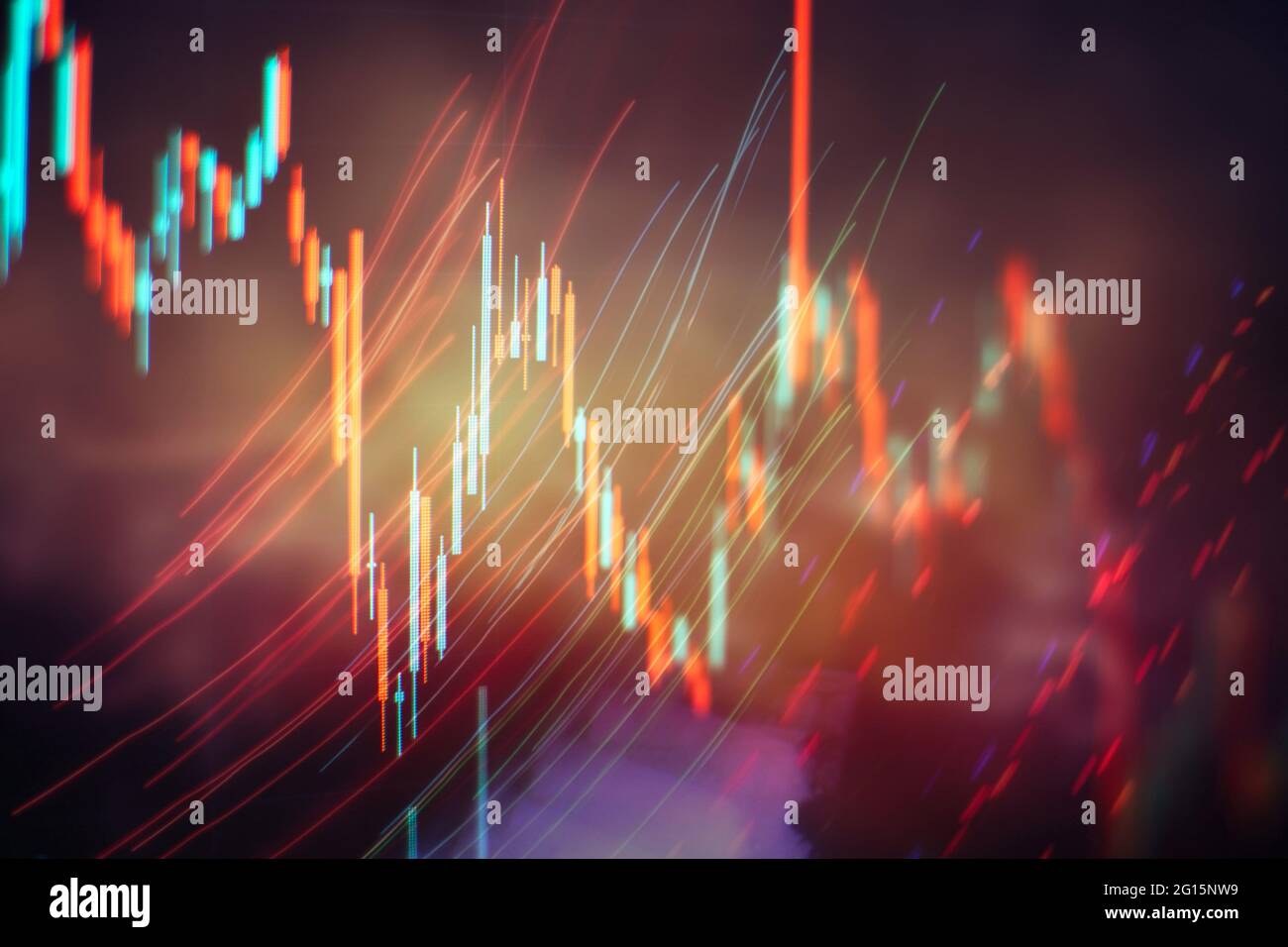 Economic graph with diagrams on the stock market, for business and ...