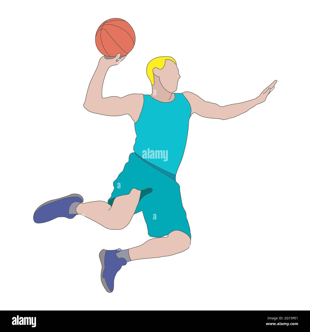 Drawing colored silhouette sport man hi-res stock photography and ...