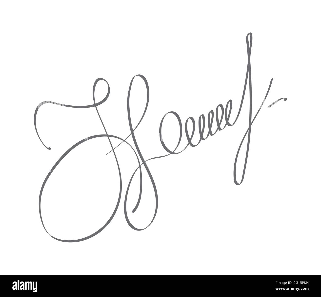 Abstract hand-drawn calligraphic autograph. Custom manual signature for ...