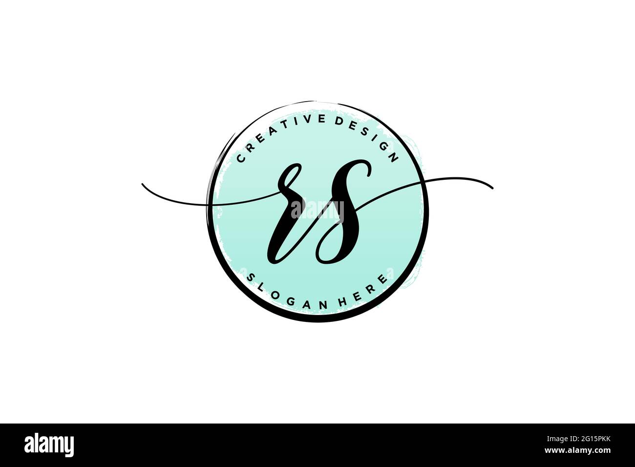 RS handwriting logo with circle template vector signature, wedding ...
