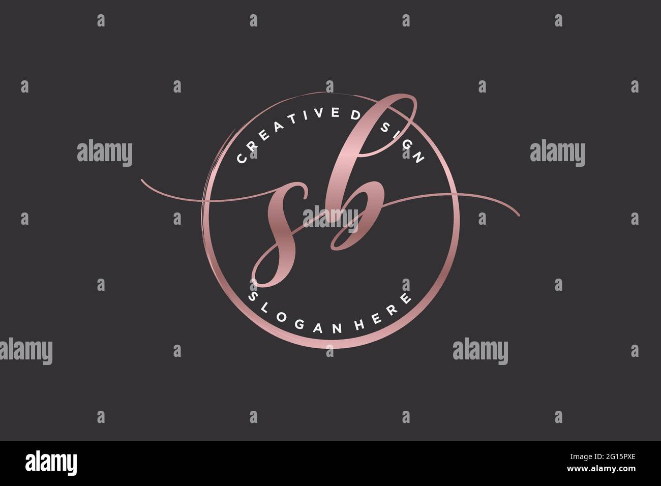 SB handwriting logo with circle template vector signature, wedding ...