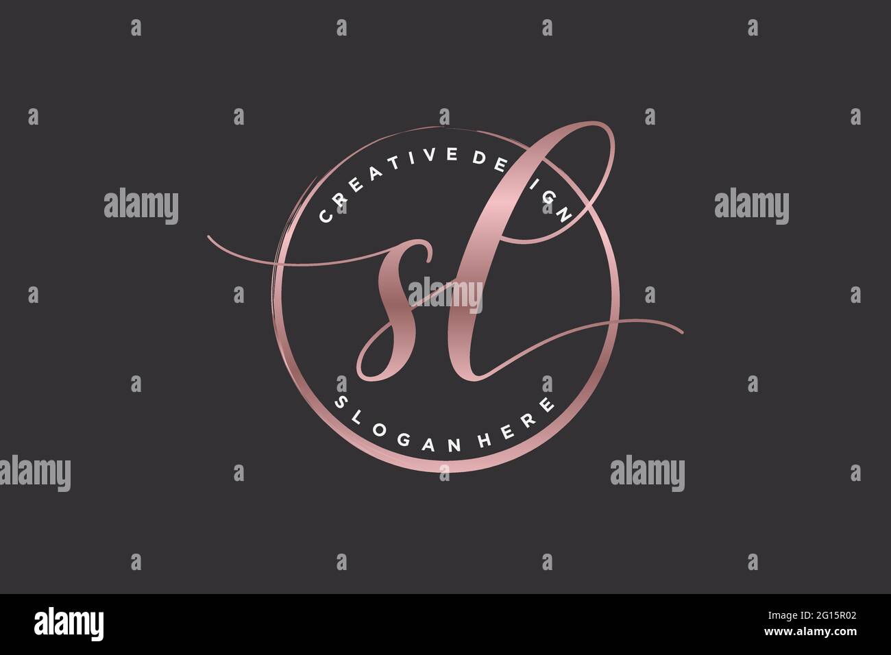 SL handwriting logo with circle template vector signature, wedding ...