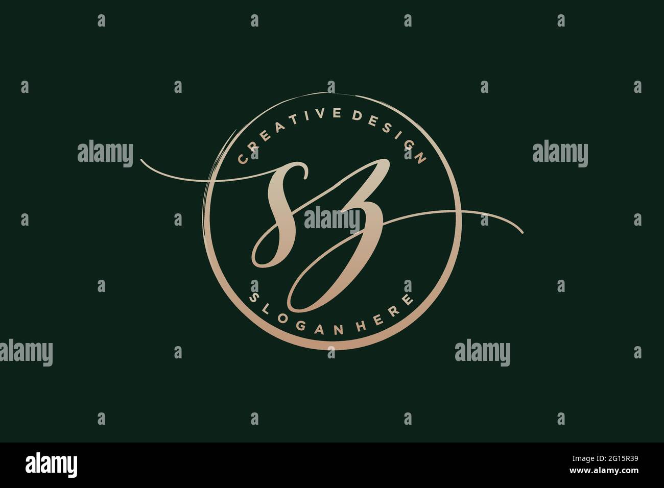 SZ handwriting logo with circle template vector signature, wedding ...