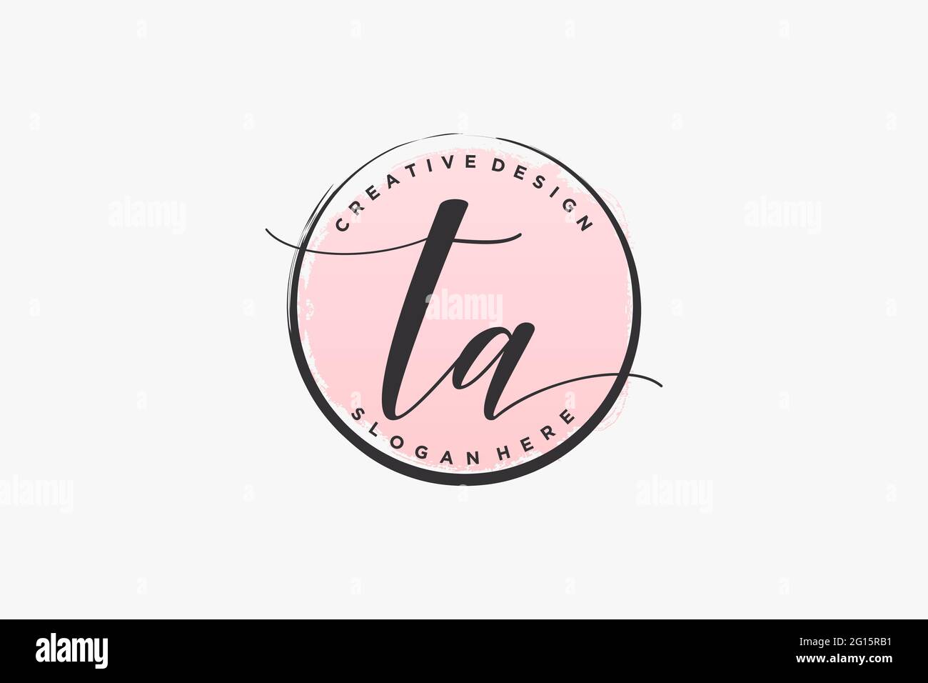 TA handwriting logo with circle template vector signature, wedding ...