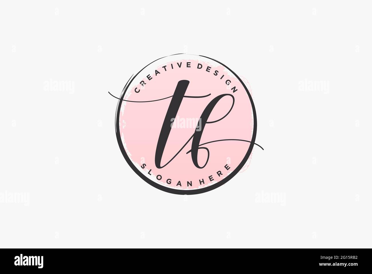 TF handwriting logo with circle template vector signature, wedding ...