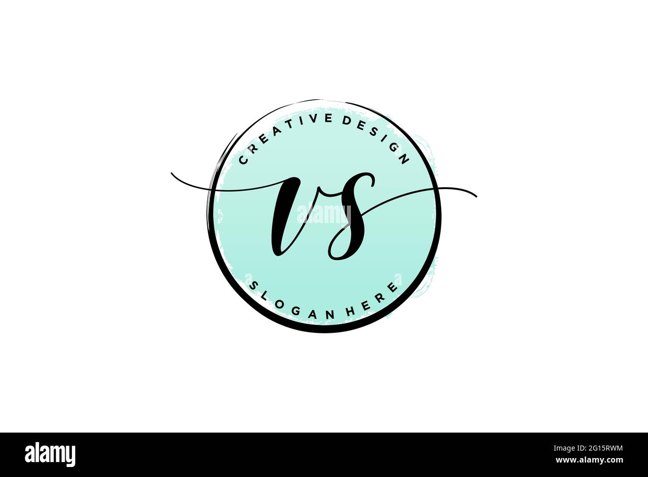 VS handwriting logo with circle template vector signature, wedding ...