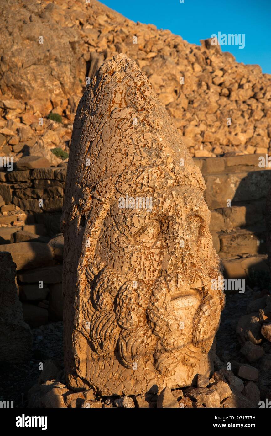 Ancient statues on the top of Nemrut mount,Turkey. The mount Nemrut is ...