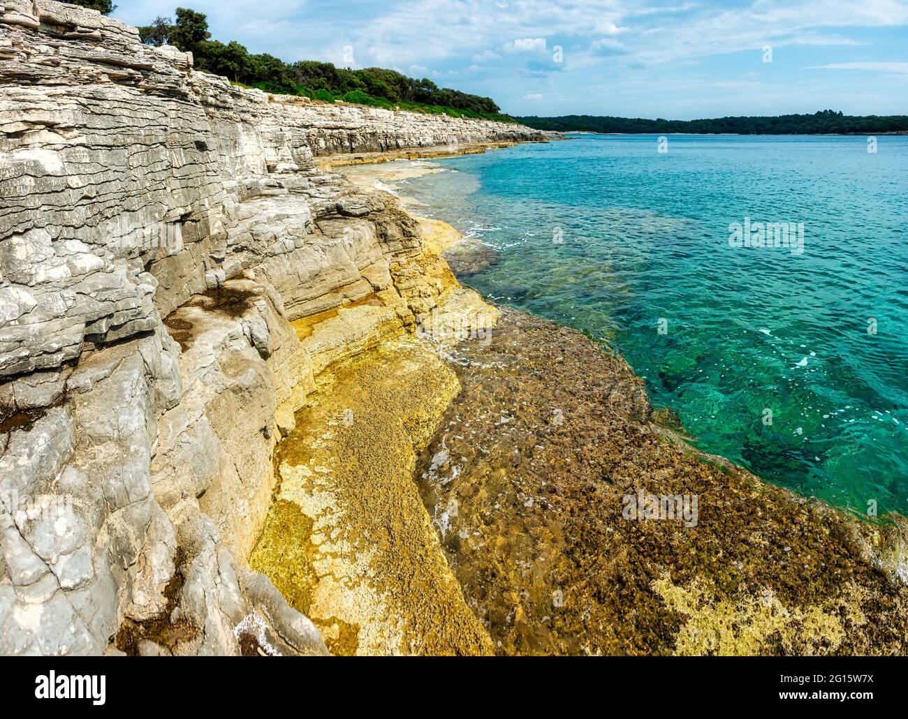 Breathtaking View on the Rocky Cliffs and Coast of Brijuni Island ...