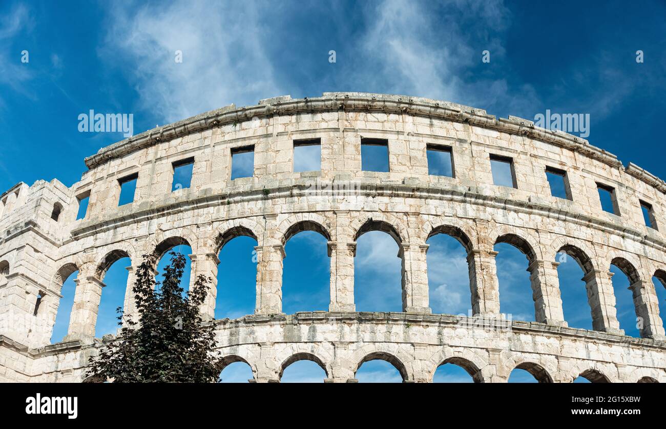 Amphitheater in Pula Croatia .The three-story amphitheater is the sixth ...