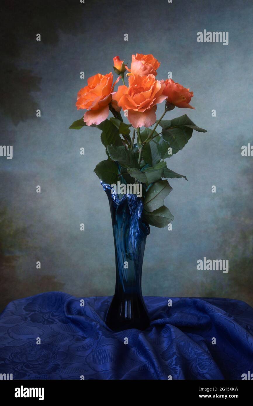 Still life with bouquet of beautiful flowers Stock Photo - Alamy