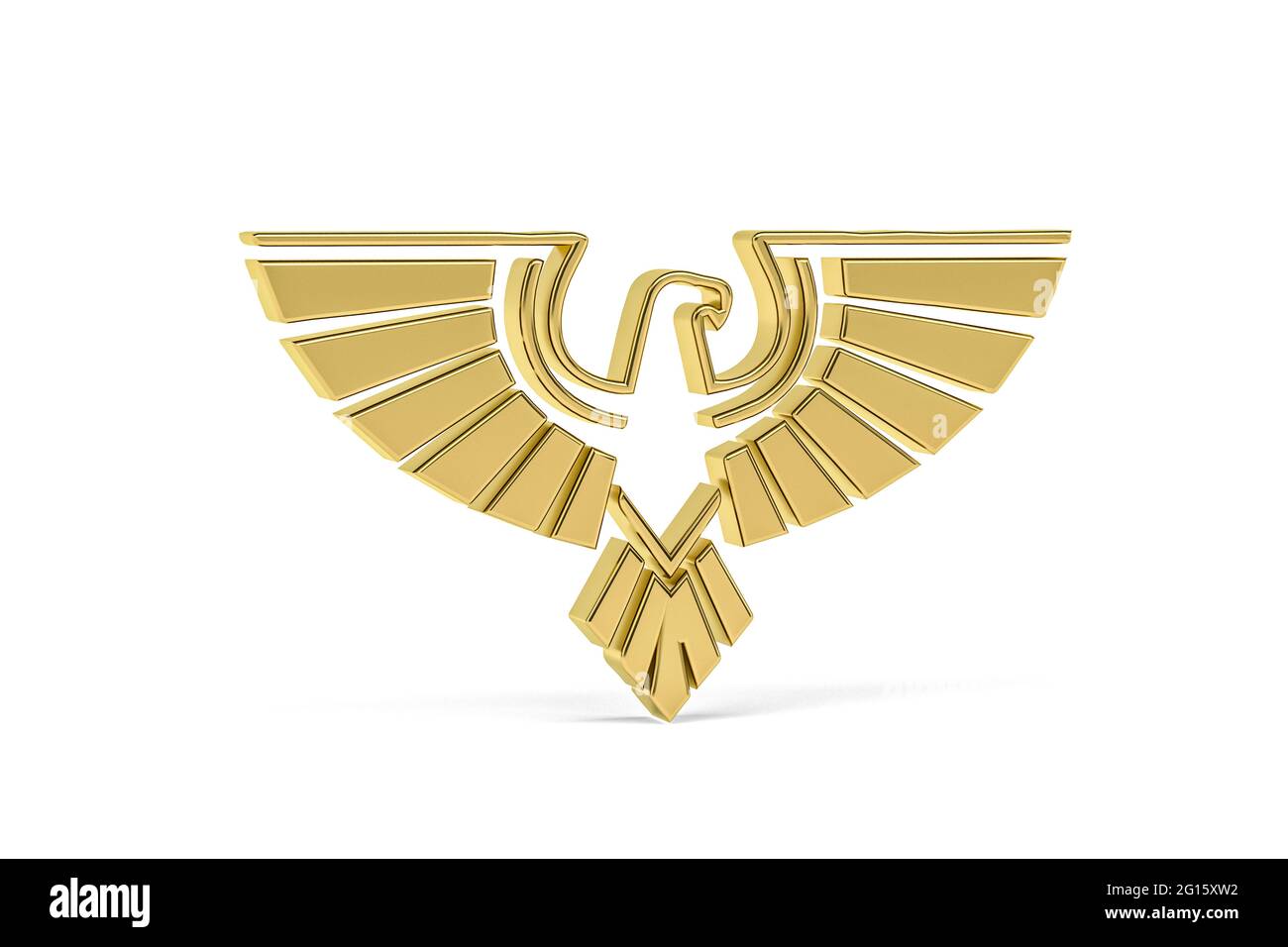 Golden 3d eagle icon isolated on white background - 3d render Stock ...