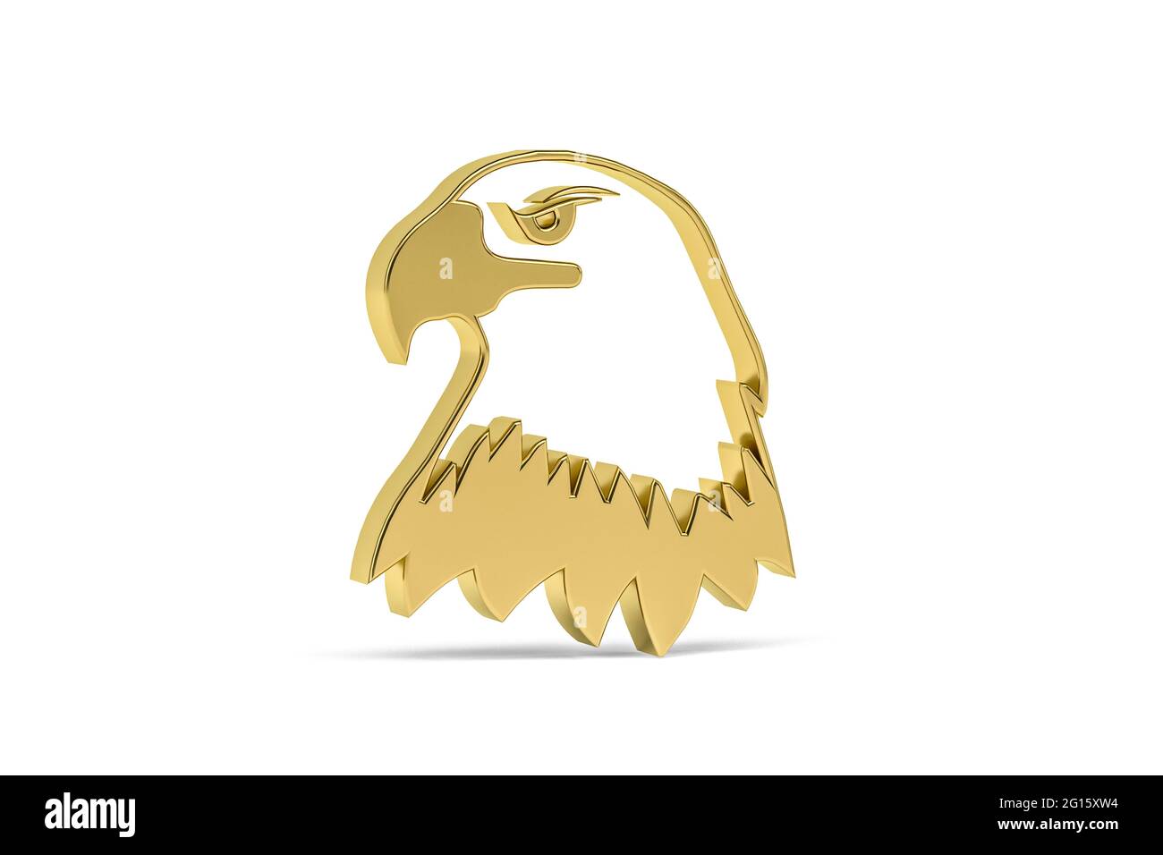 Golden 3d eagle icon isolated on white background - 3d render Stock ...