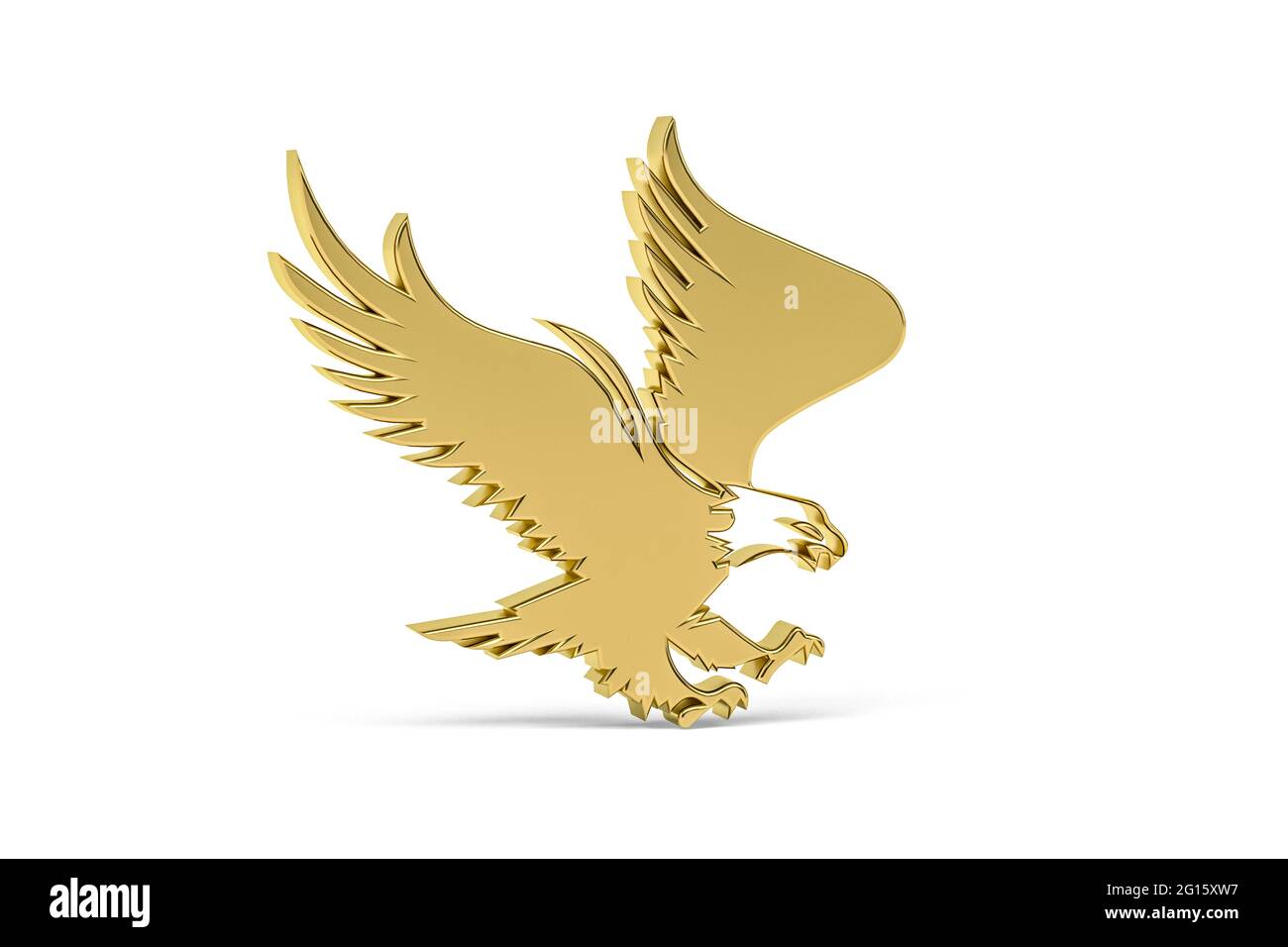 Golden 3d eagle icon isolated on white background - 3d render Stock ...