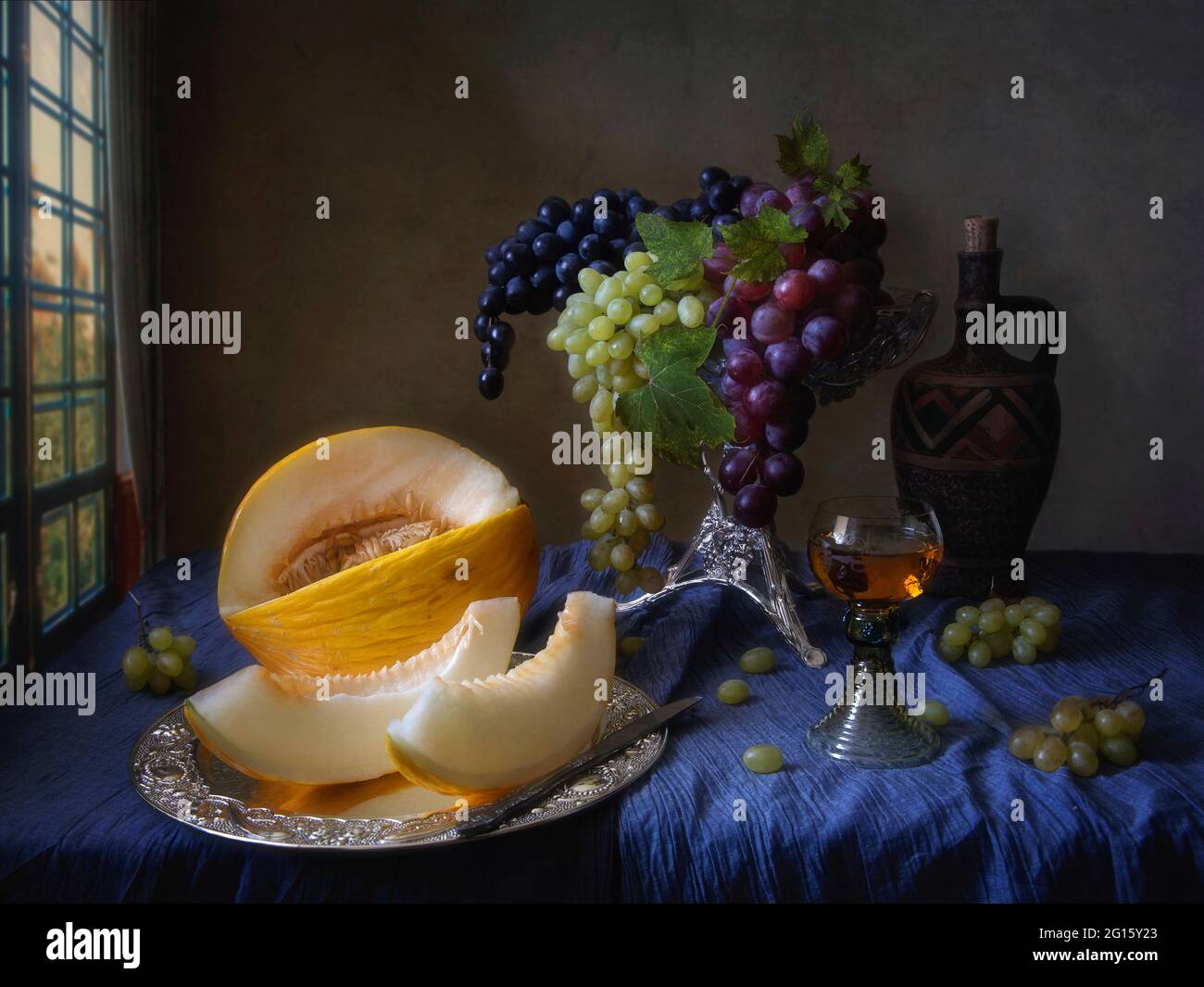 Still life with fruits in Baroque style Stock Photo - Alamy