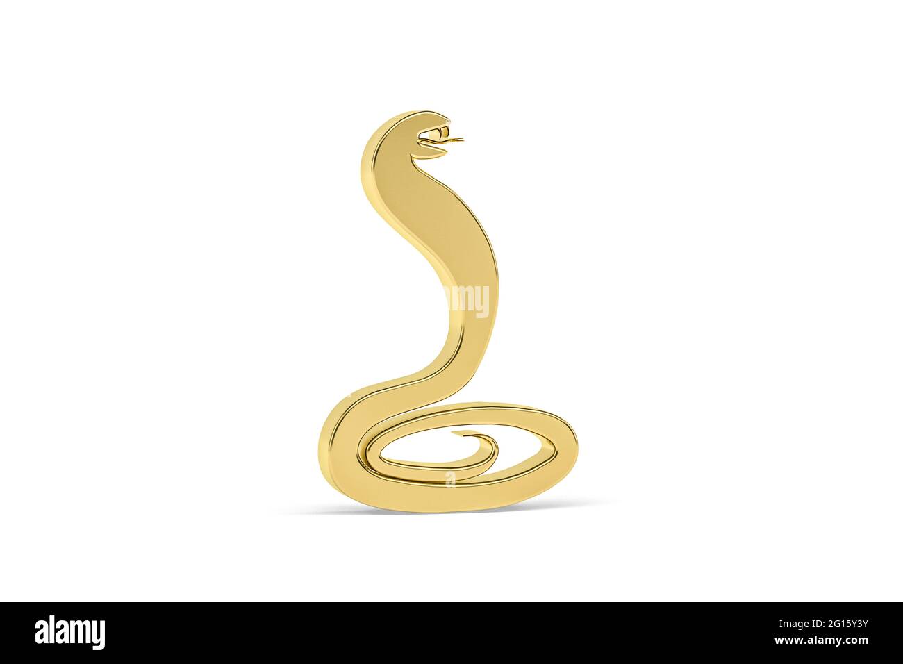 Golden 3d snake icon isolated on white background - 3d render Stock ...