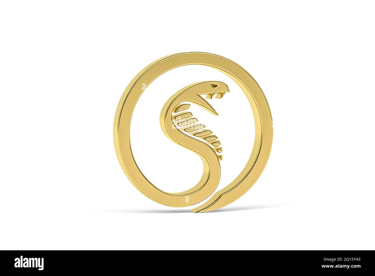 Golden 3d snake icon isolated on white background - 3d render Stock ...