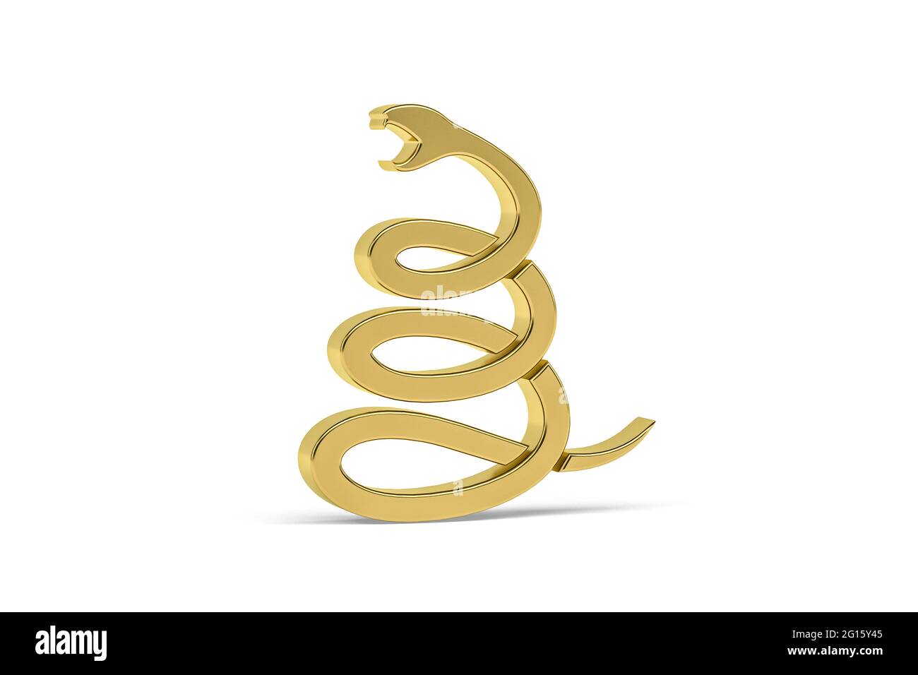 Golden 3d snake icon isolated on white background - 3d render Stock ...