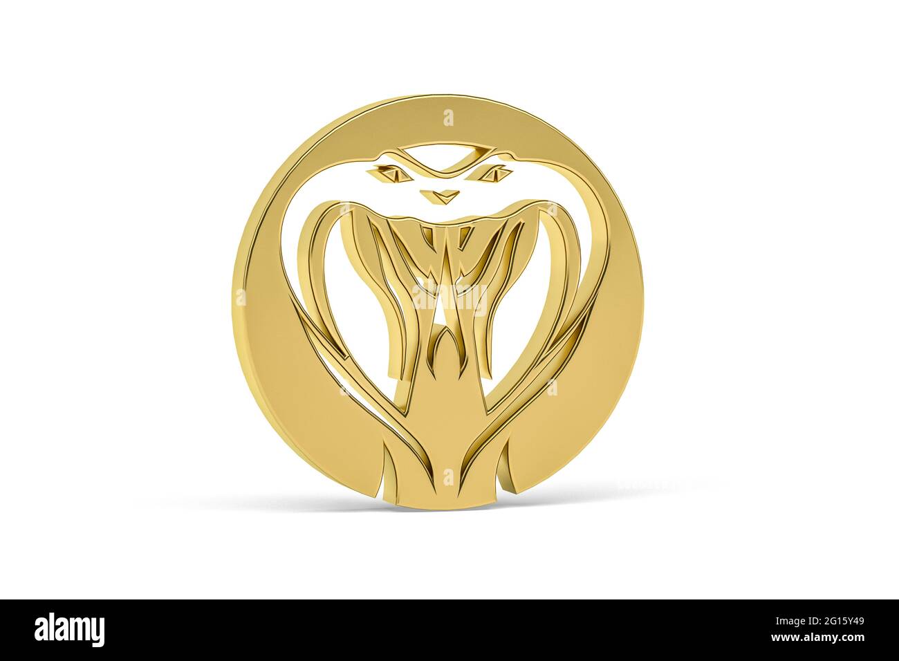 Golden 3d snake icon isolated on white background - 3d render Stock ...