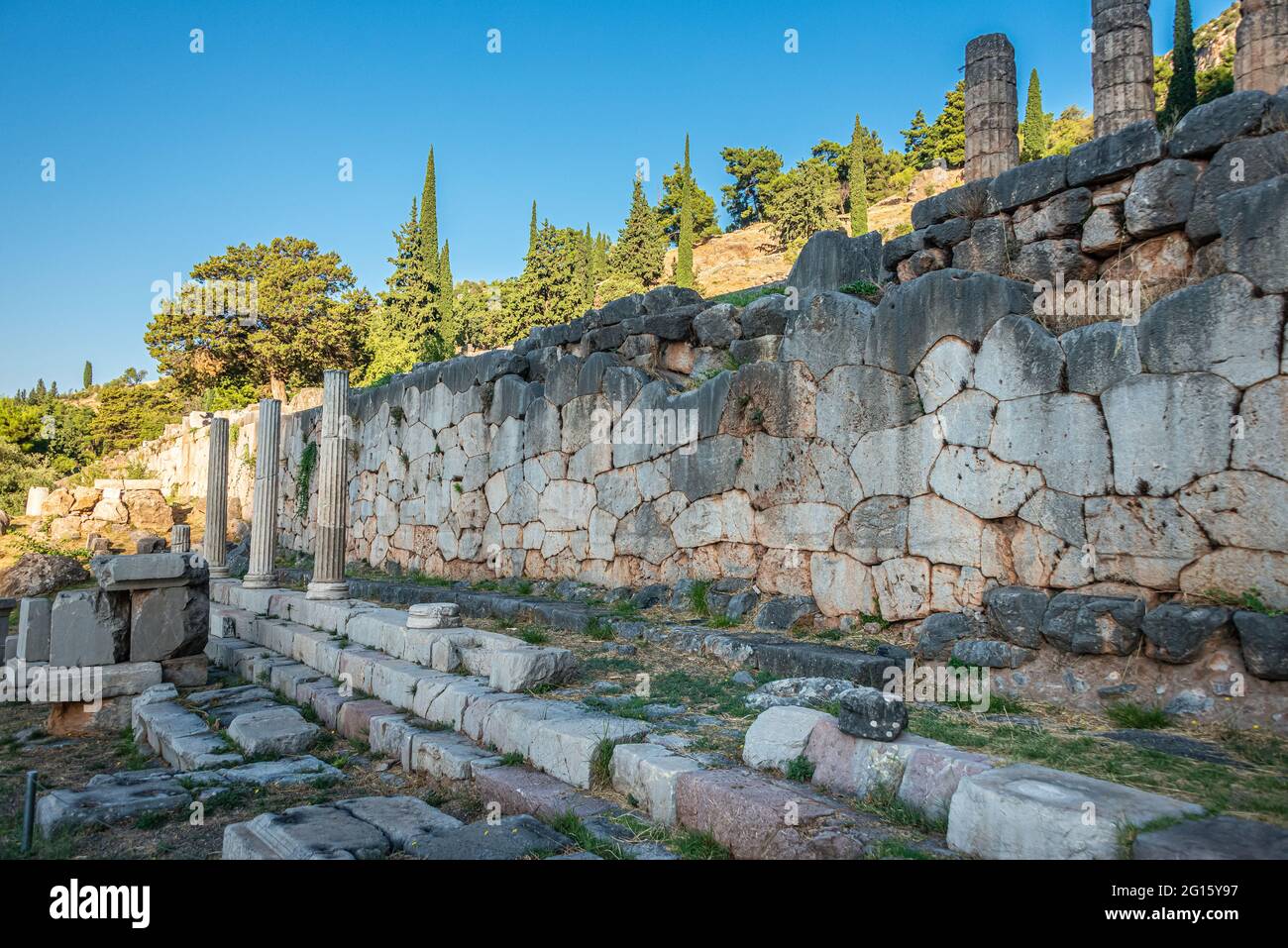 Polygonal Wall and Columns at the Stoa of the Athenians at Delphi ...