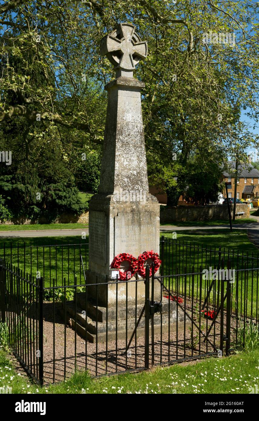 The village war memorial, Walgrave, Northamptonshire, England, UK Stock ...