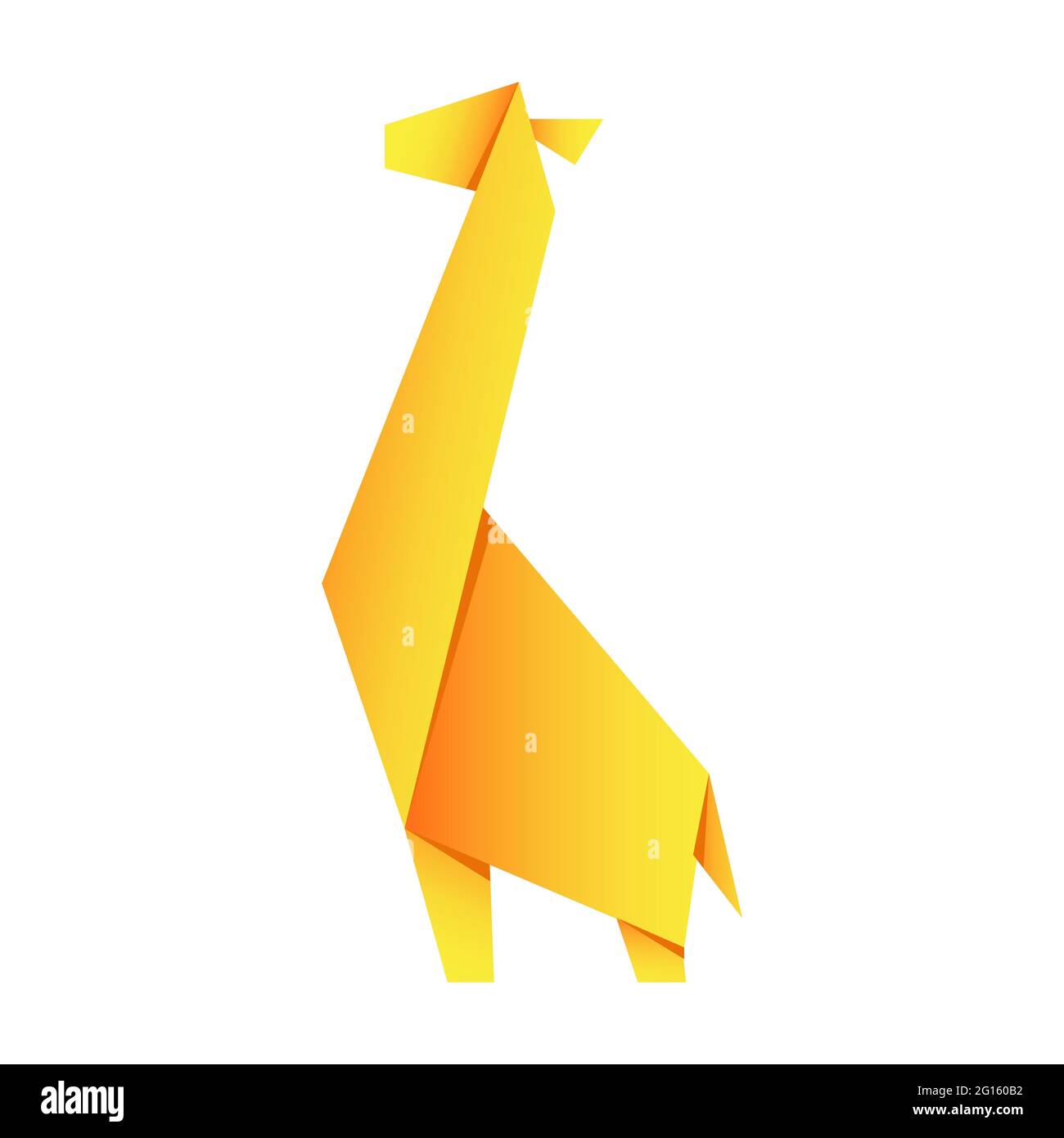 Paper origami shape - giraffe, yellow. The Japanese art of folding ...