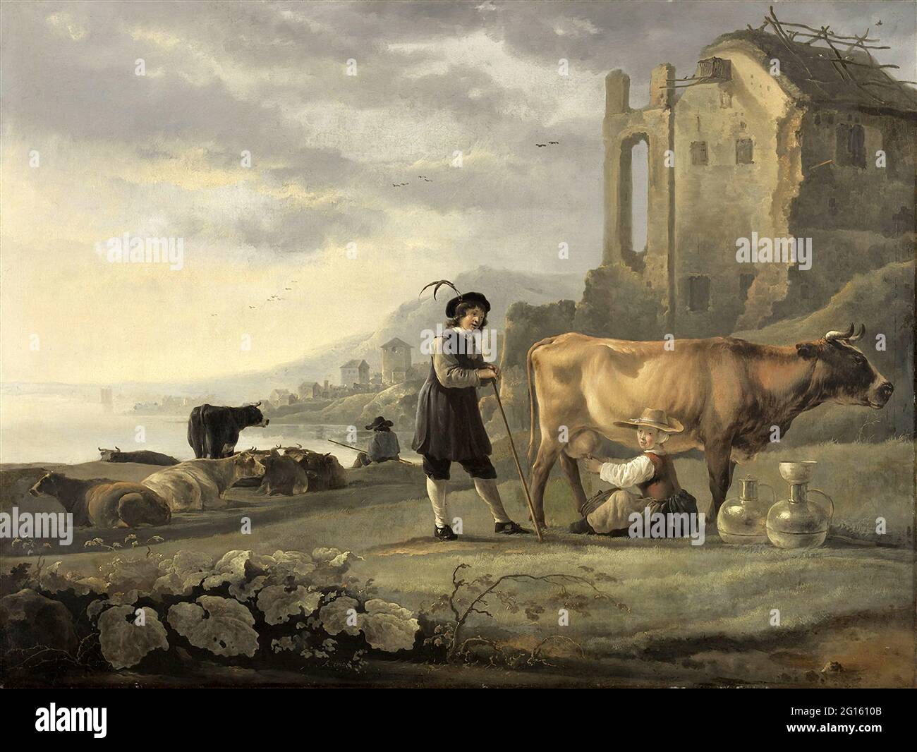 Aelbert cuyp landscape with cattle art hi-res stock photography and ...