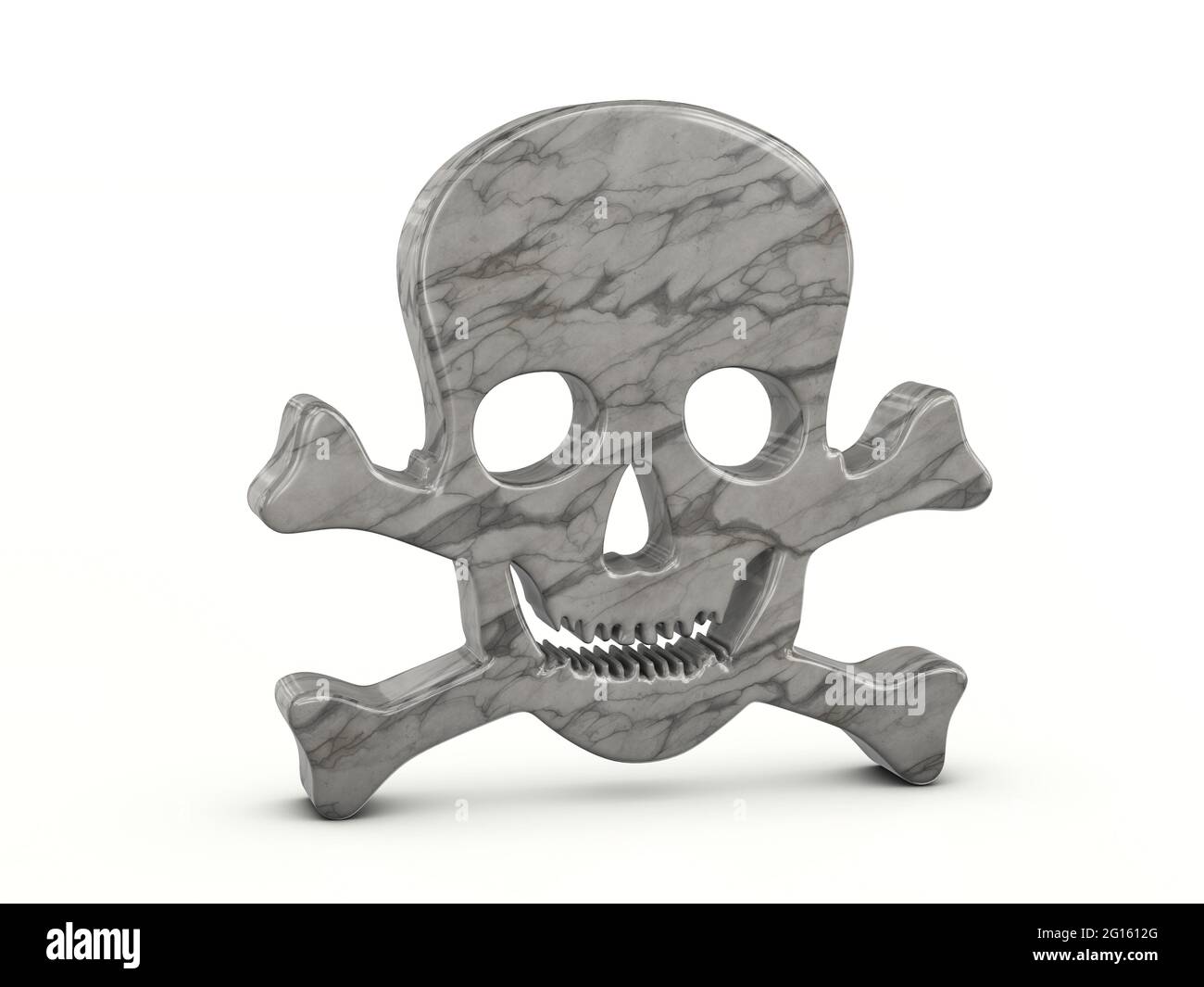 Marble skull symbol on a white background. 3d illustration Stock Photo ...