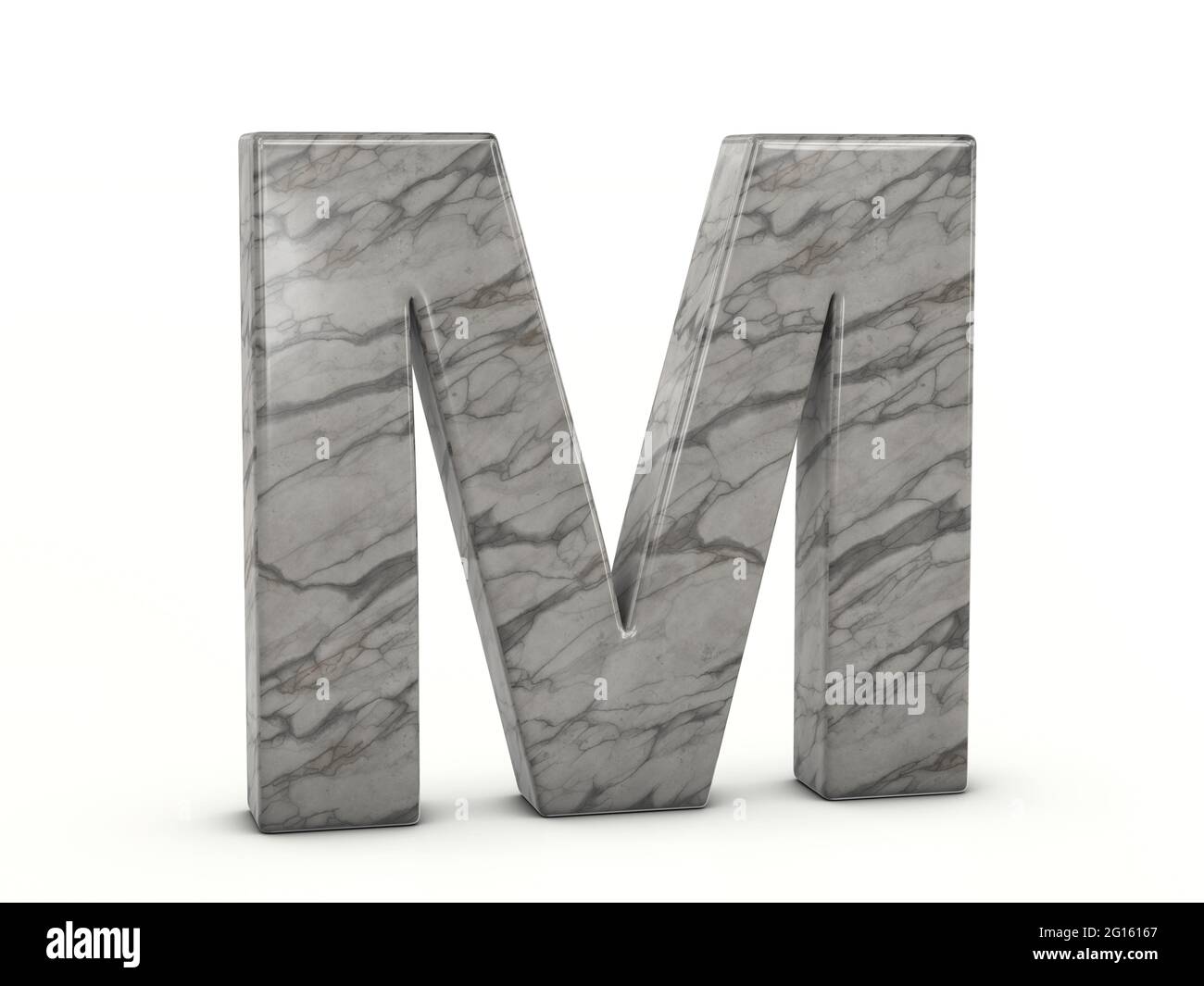 Marble letter M on a white background. 3d illustration Stock Photo - Alamy