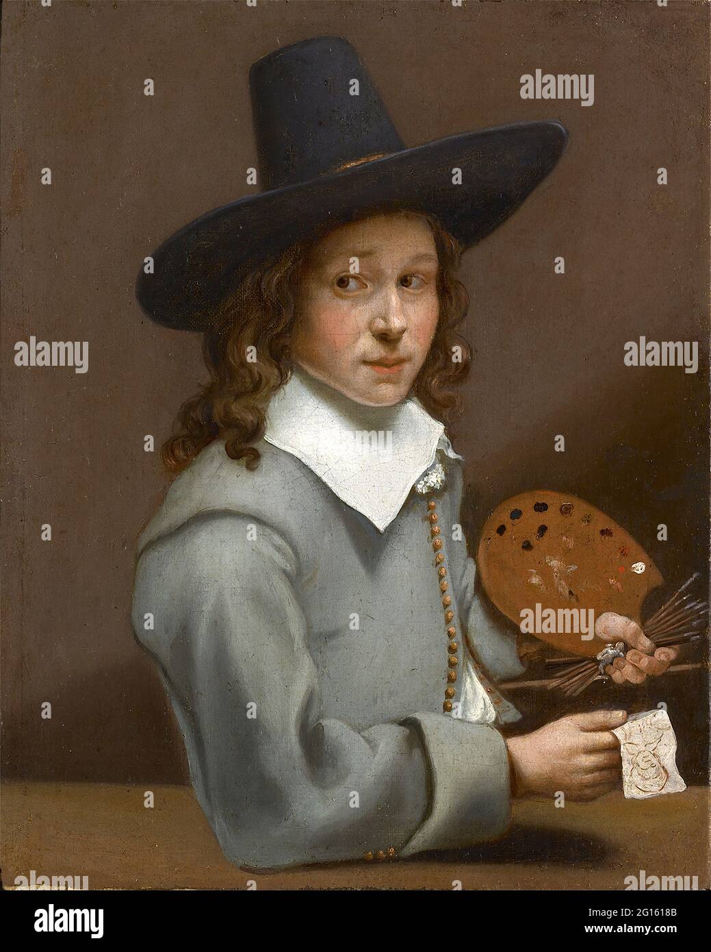 Boy painting self portrait hi-res stock photography and images - Alamy