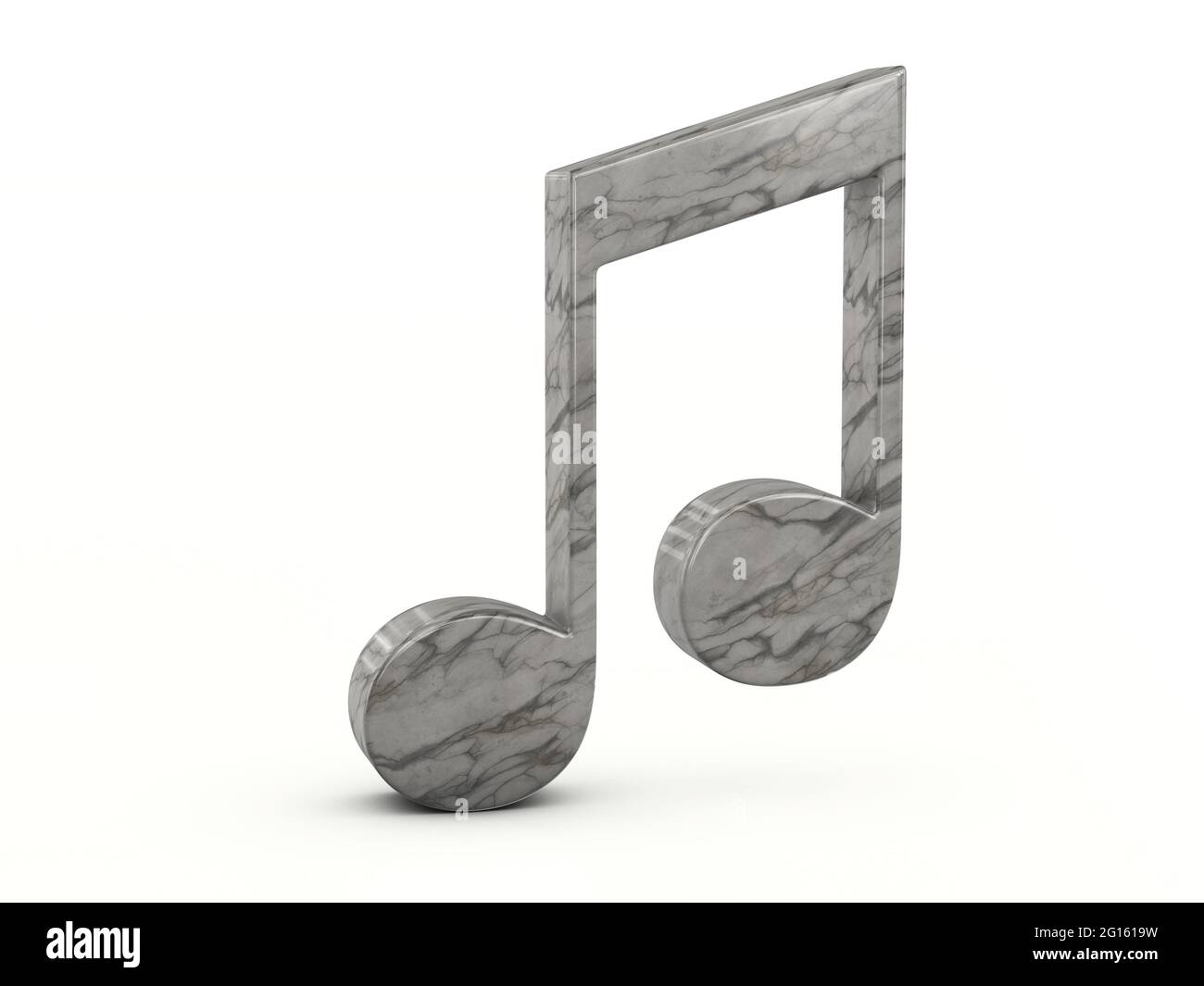 Marble music note symbol on a white background. 3d illustration Stock ...