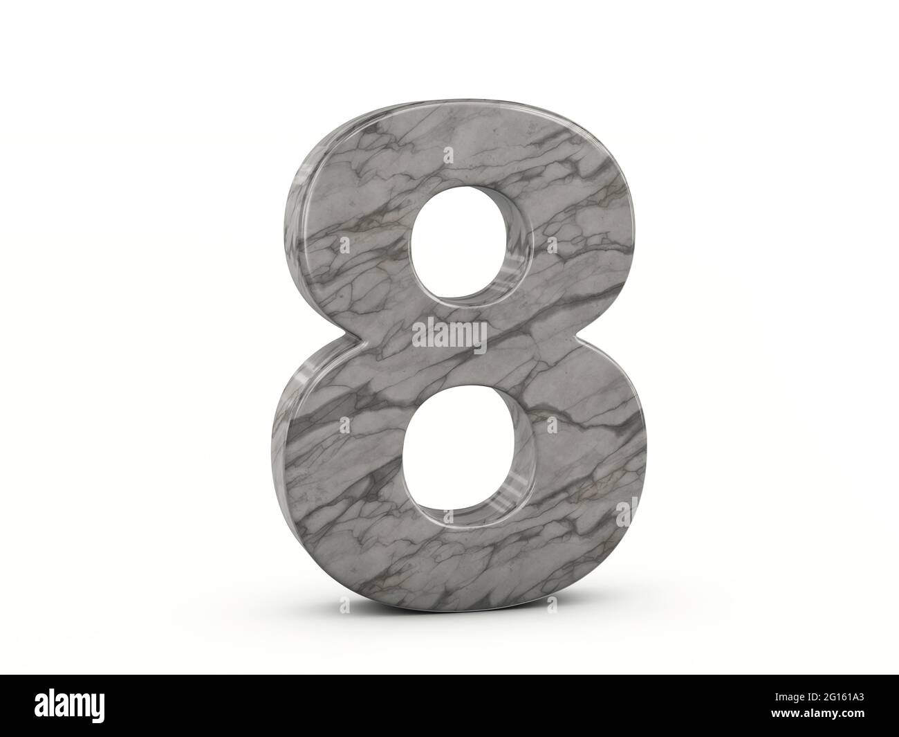 Marble number eight on a white background. 3d illustration Stock Photo ...