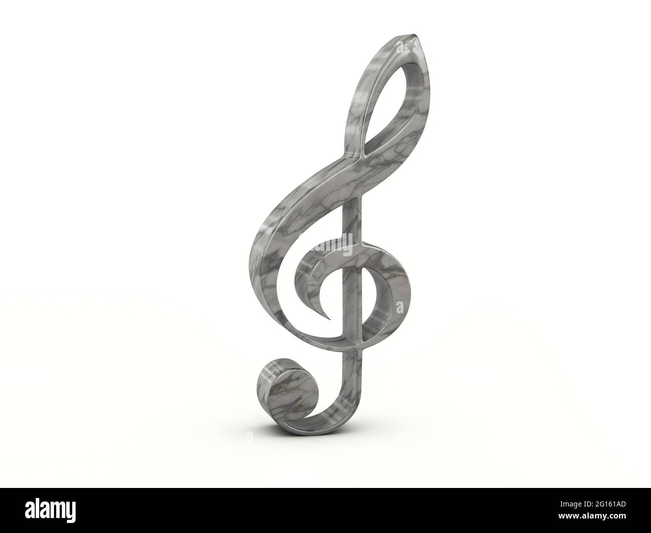Marble music note symbol on a white background. 3d illustration Stock ...